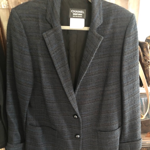 CHANEL | Jackets & Coats | Chanel Uniforms Blazer Size 42 | Poshmark